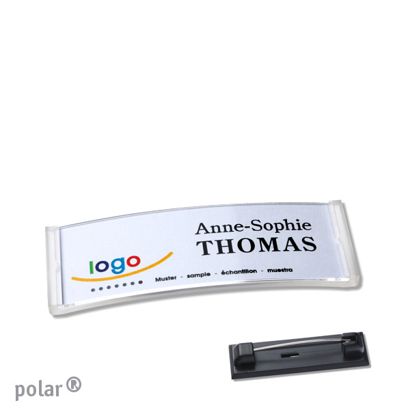 64 x 22 mm | transparent Porte-badges avec épingle polar® | SPRINTIS