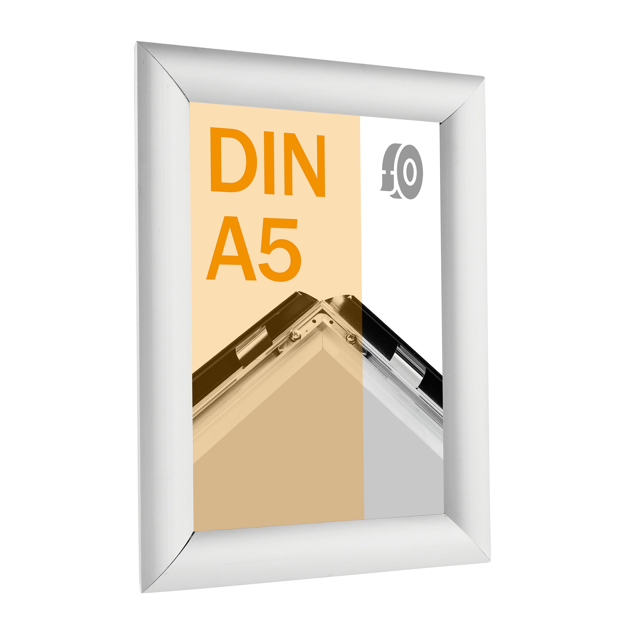 argent | En onglet Cadre clic-clac rabattable, aluminium, A5, adhésif ...