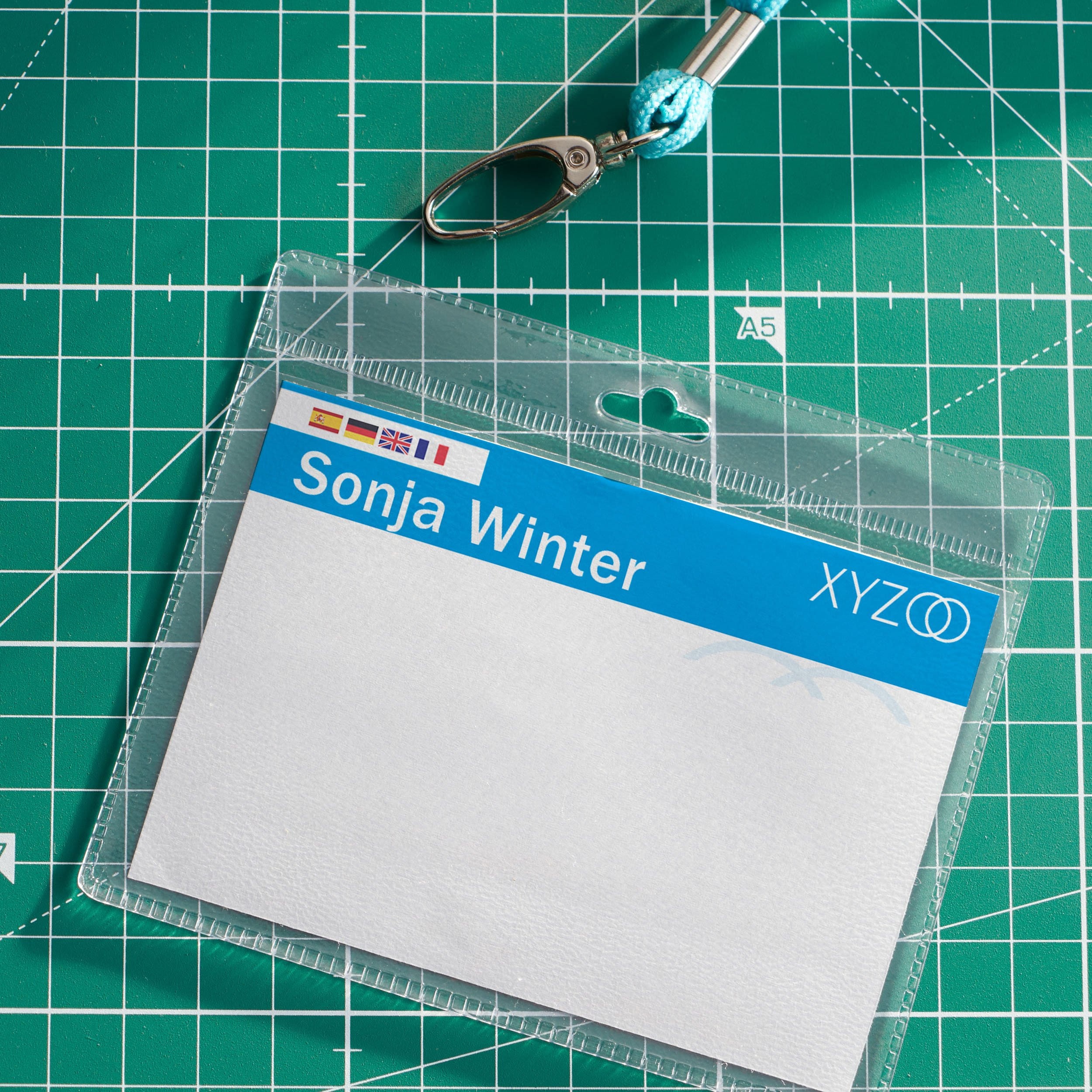 Porte-badges A7, format paysage, bord de suspension avec trou européen ...